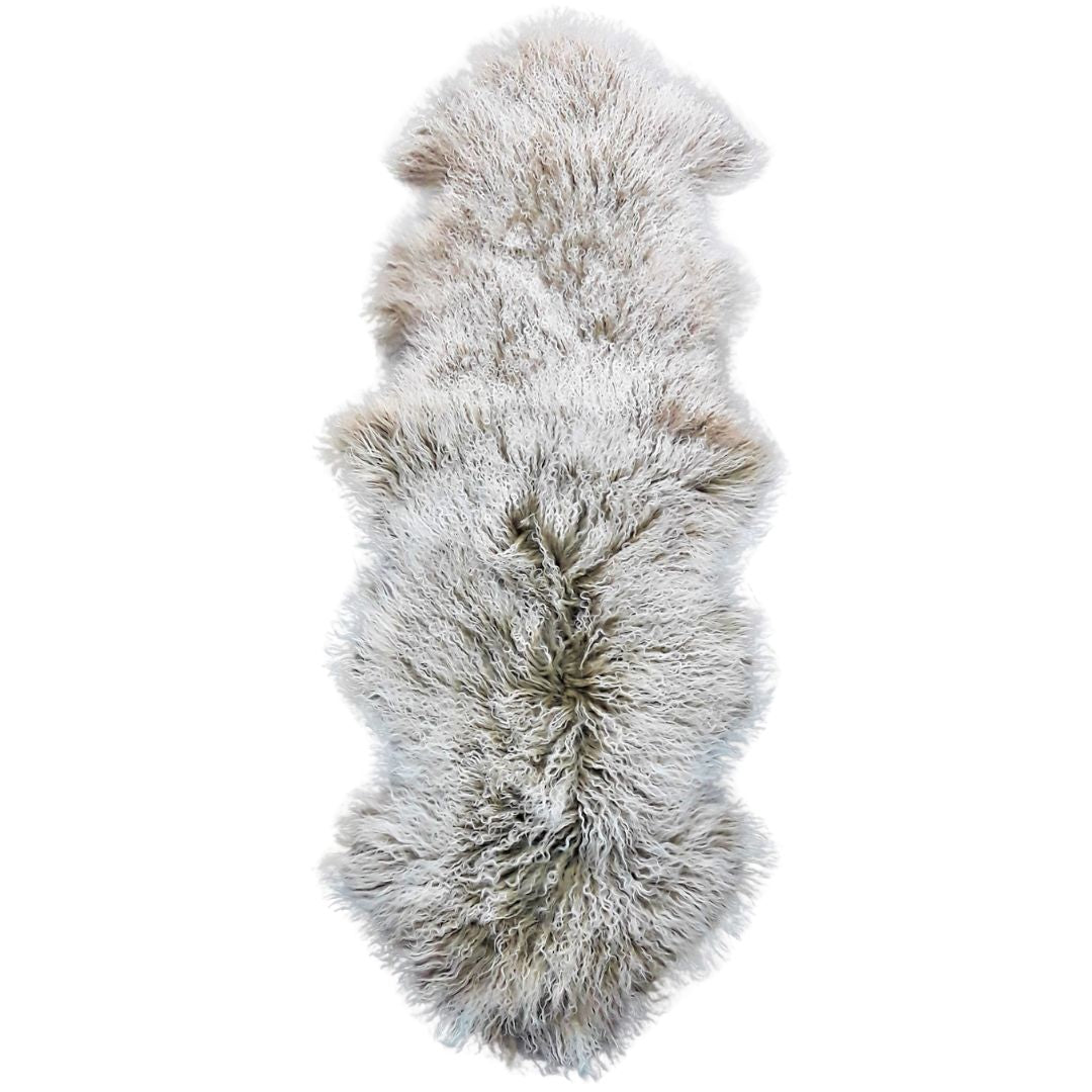 Kinsley Tibetan Lamb Hide in Beige with white tip - Double - Amazing ...